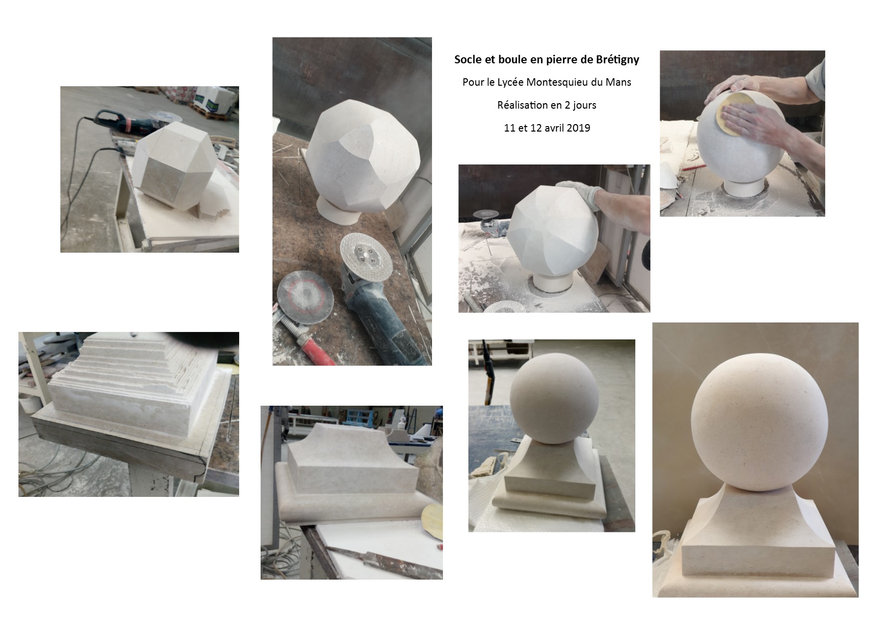 Sphère et socle en pierre pour le lycée Montesquieu - Le Mans ...